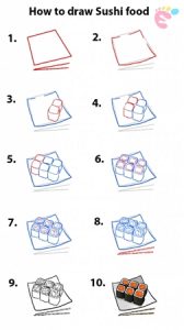 22 Simple Ideas on How to Draw Sushi - Cool Kids Crafts