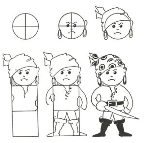 27 Easy Pirate Drawings for Children - Cool Kids Crafts