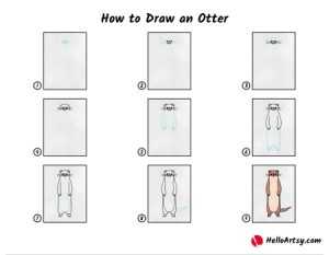 20 Otterly Cute and Easy Otter Drawings - Cool Kids Crafts