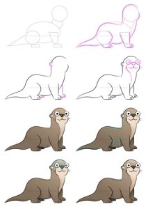 19 Otterly Cute and Easy Otter Drawings - Cool Kids Crafts