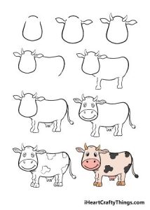 18 Easy Drawings of Cows for Beginners - Cool Kids Crafts