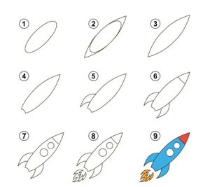 17 Rocket Ship Drawings Ready for Take-Off - Cool Kids Crafts