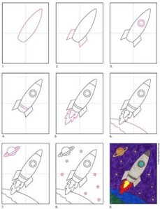 17 Rocket Ship Drawings Ready for Take-Off - Cool Kids Crafts