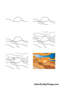 22 Magnificent and Lovely Sunset Drawings - Cool Kids Crafts