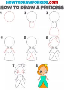 21 Pretty Princess Drawings to Feel Royal - Cool Kids Crafts
