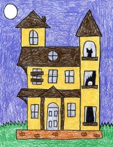 20 Easy Drawings of Haunted Houses You Can't Escape - Cool Kids Crafts