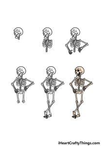21 Fun and Easy Skeleton Drawings - Cool Kids Crafts