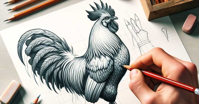 19 Loud Rooster Drawings To Wake You Up - Cool Kids Crafts